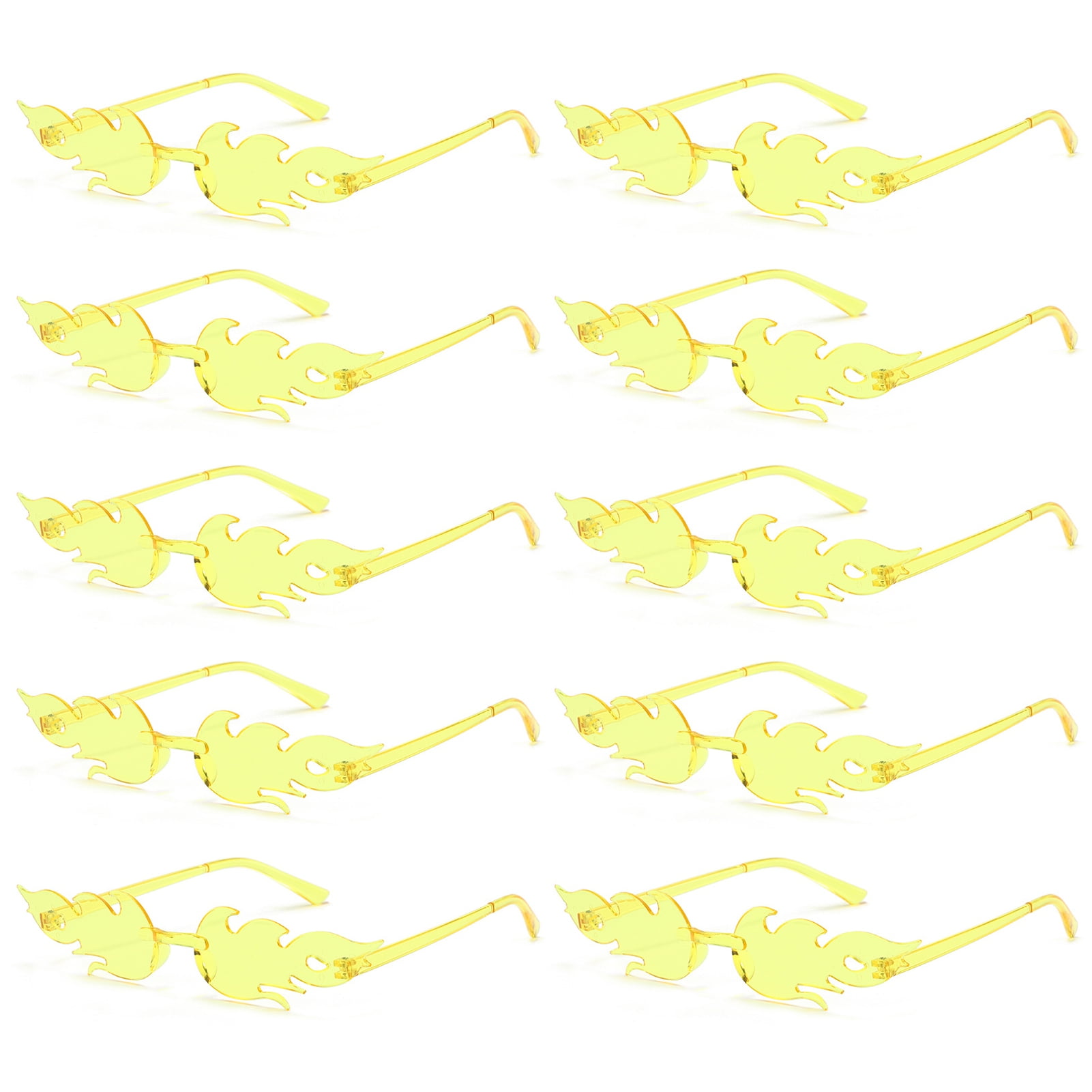 HUANLEDASH 10 Pairs Decorative Glasses Flame Shape with Nose Pads ...