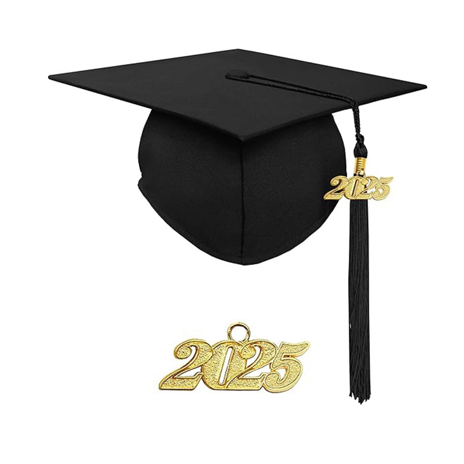 HUANLEDASH 2025 Graduation Cap with Tassel Bachelors Hat with Adjustable Size Elastic Band ...