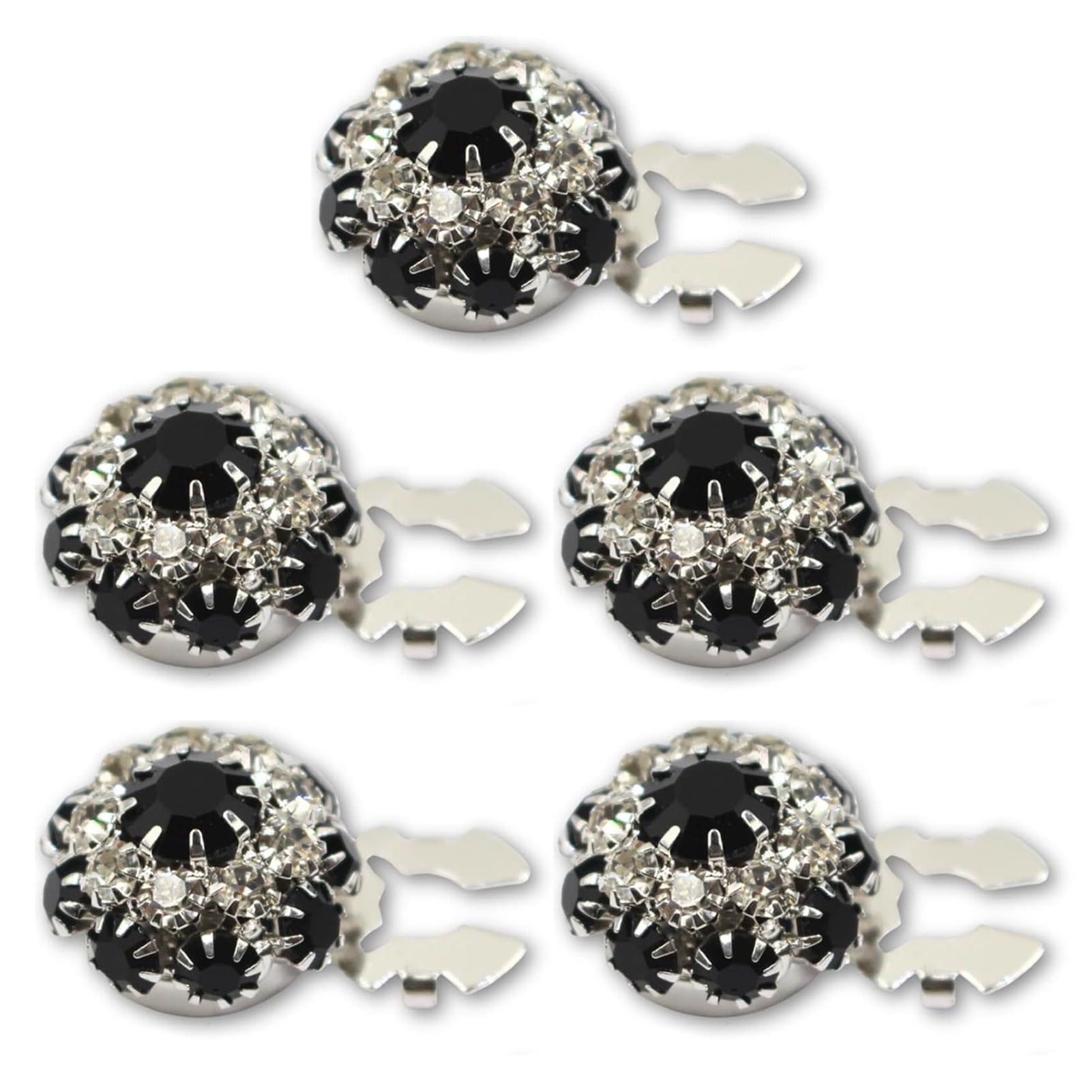 HUANLEDASH 5/10 Pcs Rhinestone Button Covers Flower Sleeve Button ...