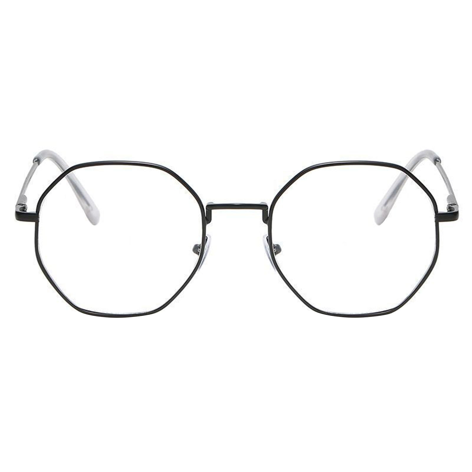 HUANLEDASH Blue Light Blocking Glasses Unisex Octagon Frame Clear View ...