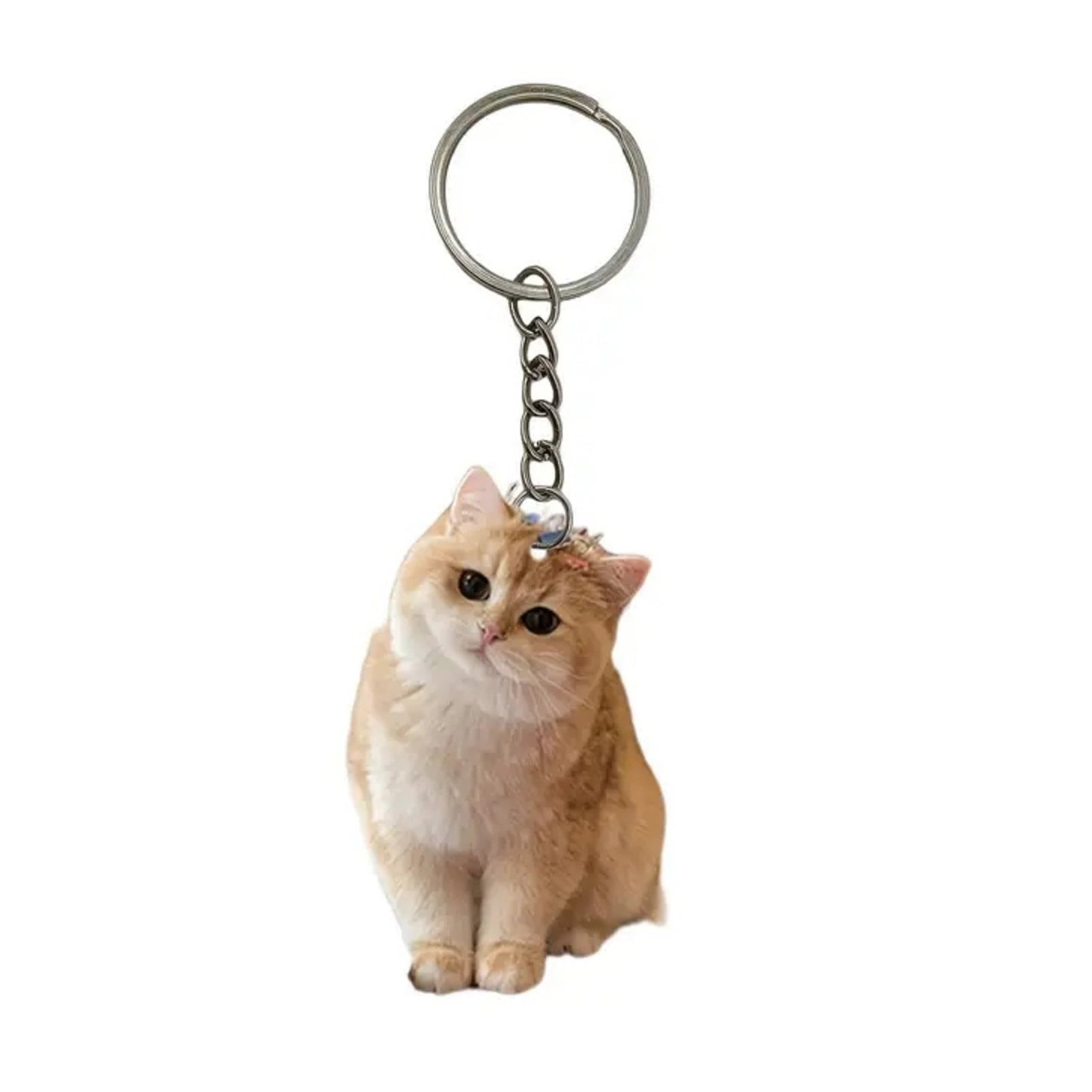 HUANLEDASH Cartoon Cat Shape Keychain 2D Acrylic Cat Charm Keyring Keys ...