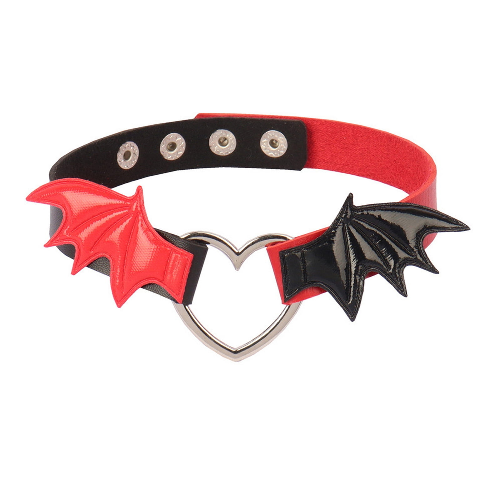 HUANLEDASH Dark Style Nightclub Cosplay Heart Bat Wing Collar Necklace ...