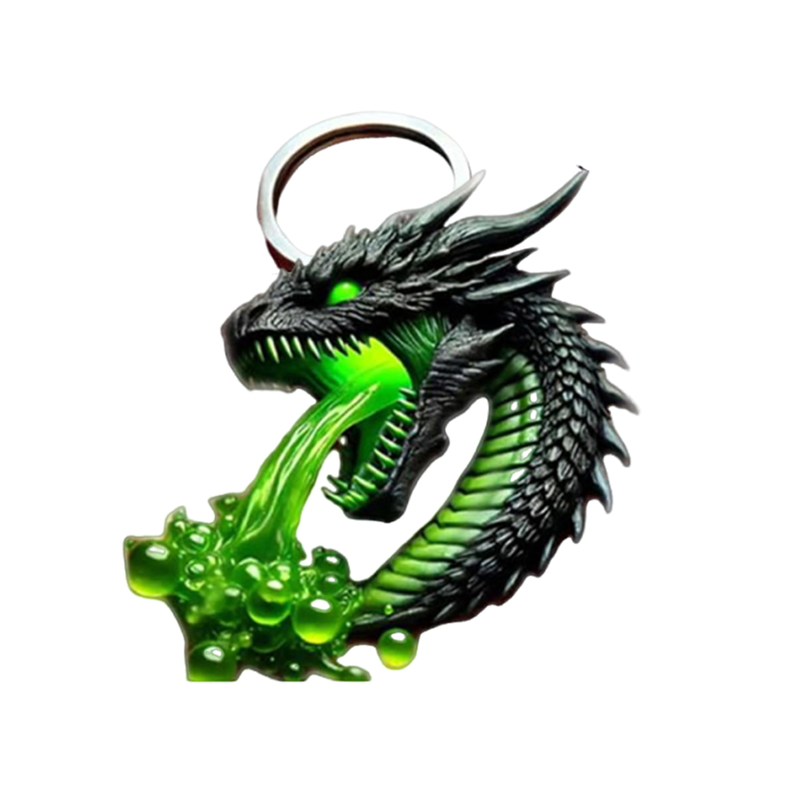 HUANLEDASH Dragon Breath Keychain Resin Handmade Natural Elements ...