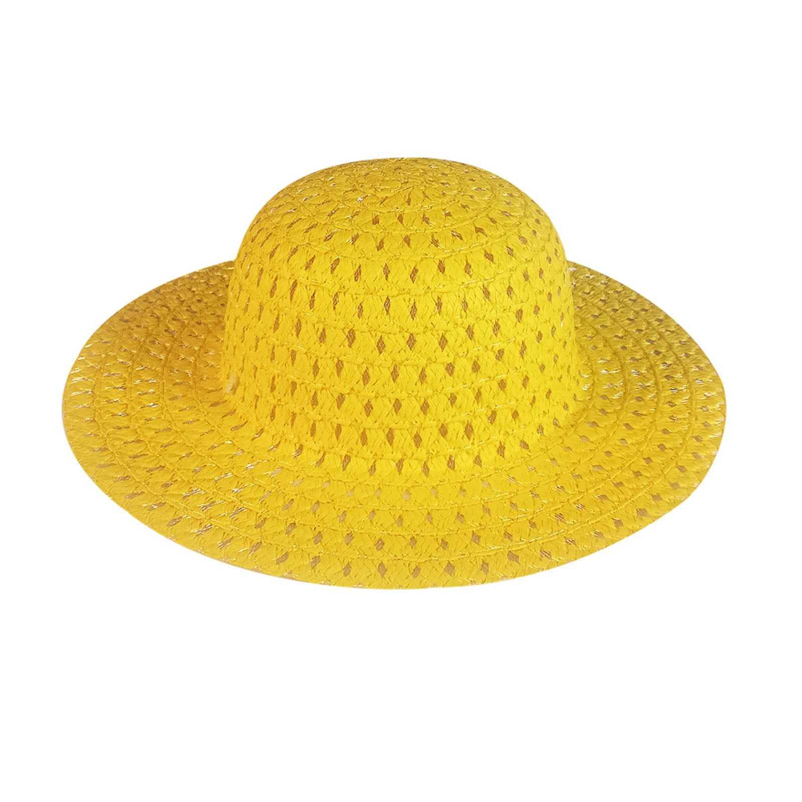 HUANLEDASH Easter Bonnet Straw Hat for Kids DIY Easter Straw Woven Hat ...