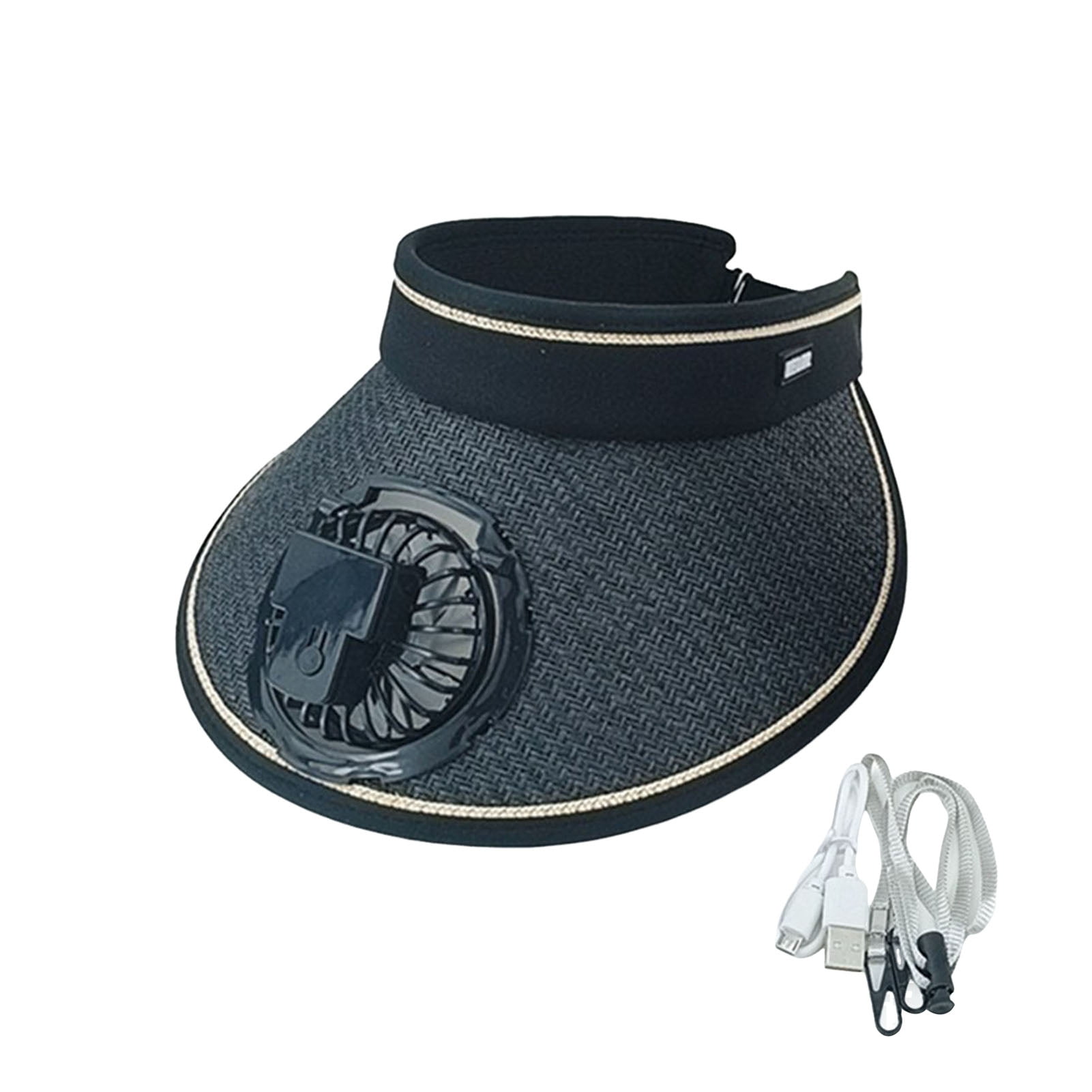 HUANLEDASH Fan Hat with Wide Brim Headband Design Men Women Foldable ...