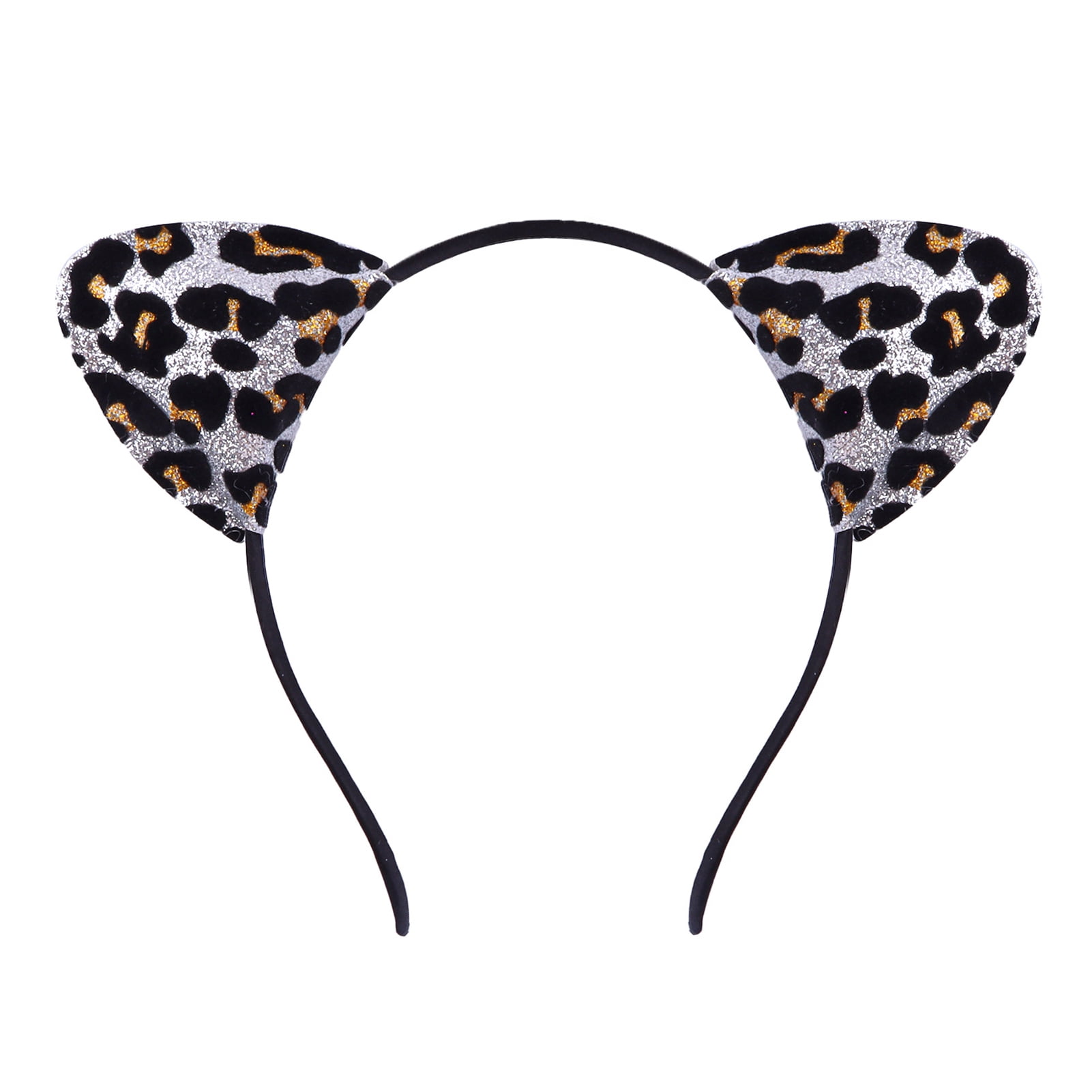 HUANLEDASH Hair Hoop Leopard Print Cat Ear Decor Halloween Headband ...