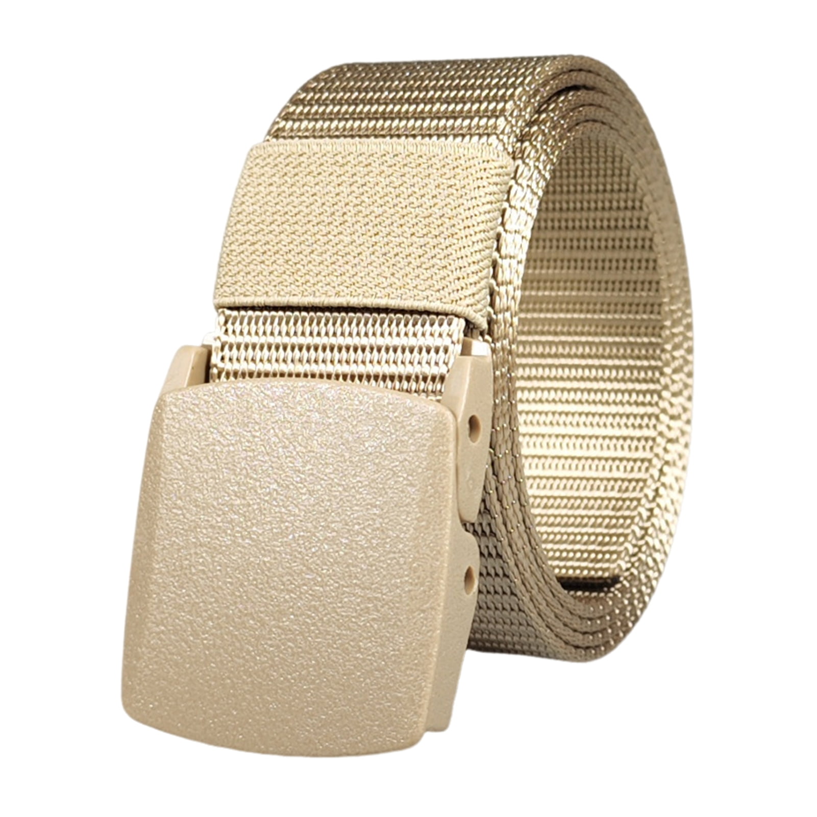 HUANLEDASH Metal-free Nylon Belt Men Weaving Strap Holeless Adjustable ...