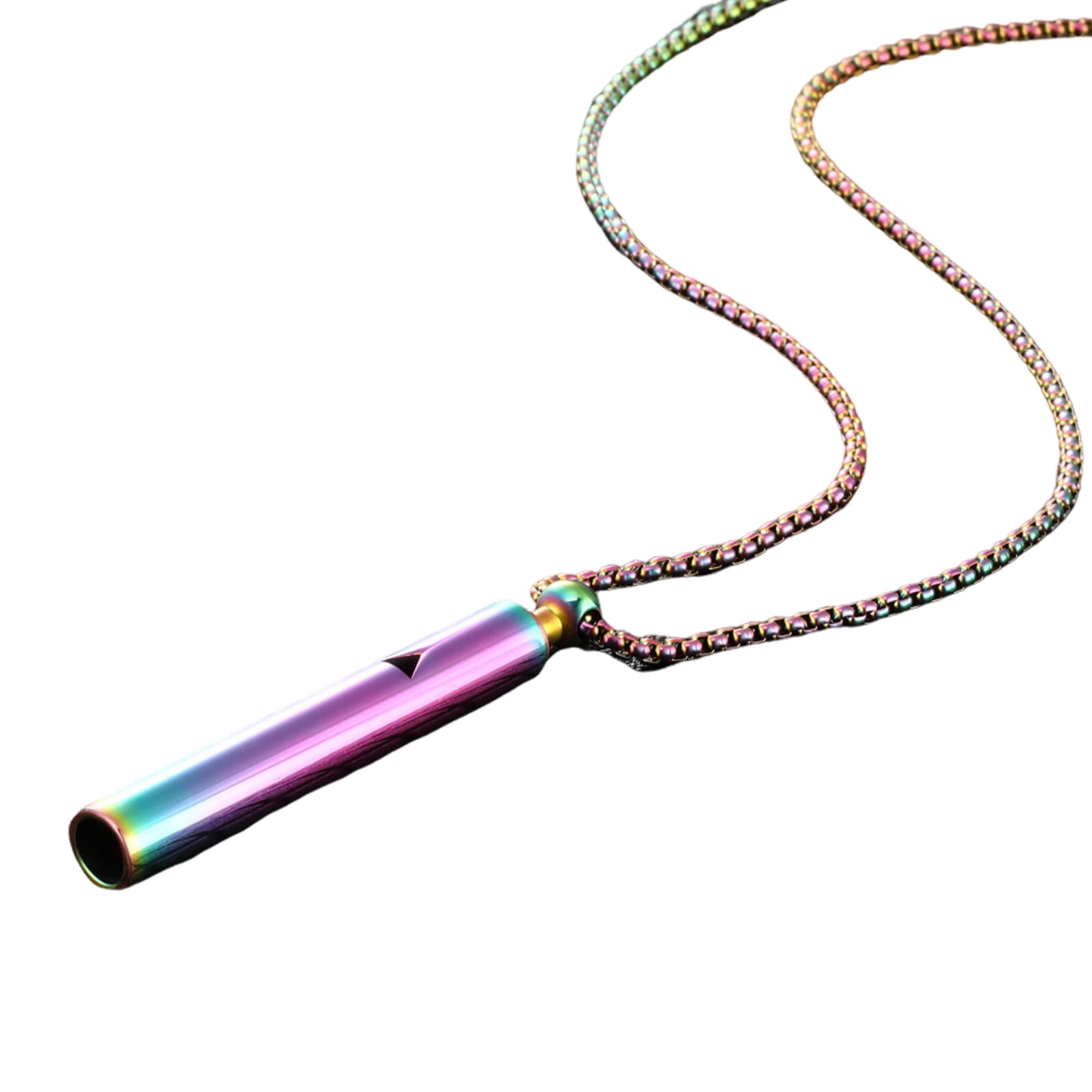 HUANLEDASH Mindful Breathing Whistle Necklace Stainless Steel Anxiety ...