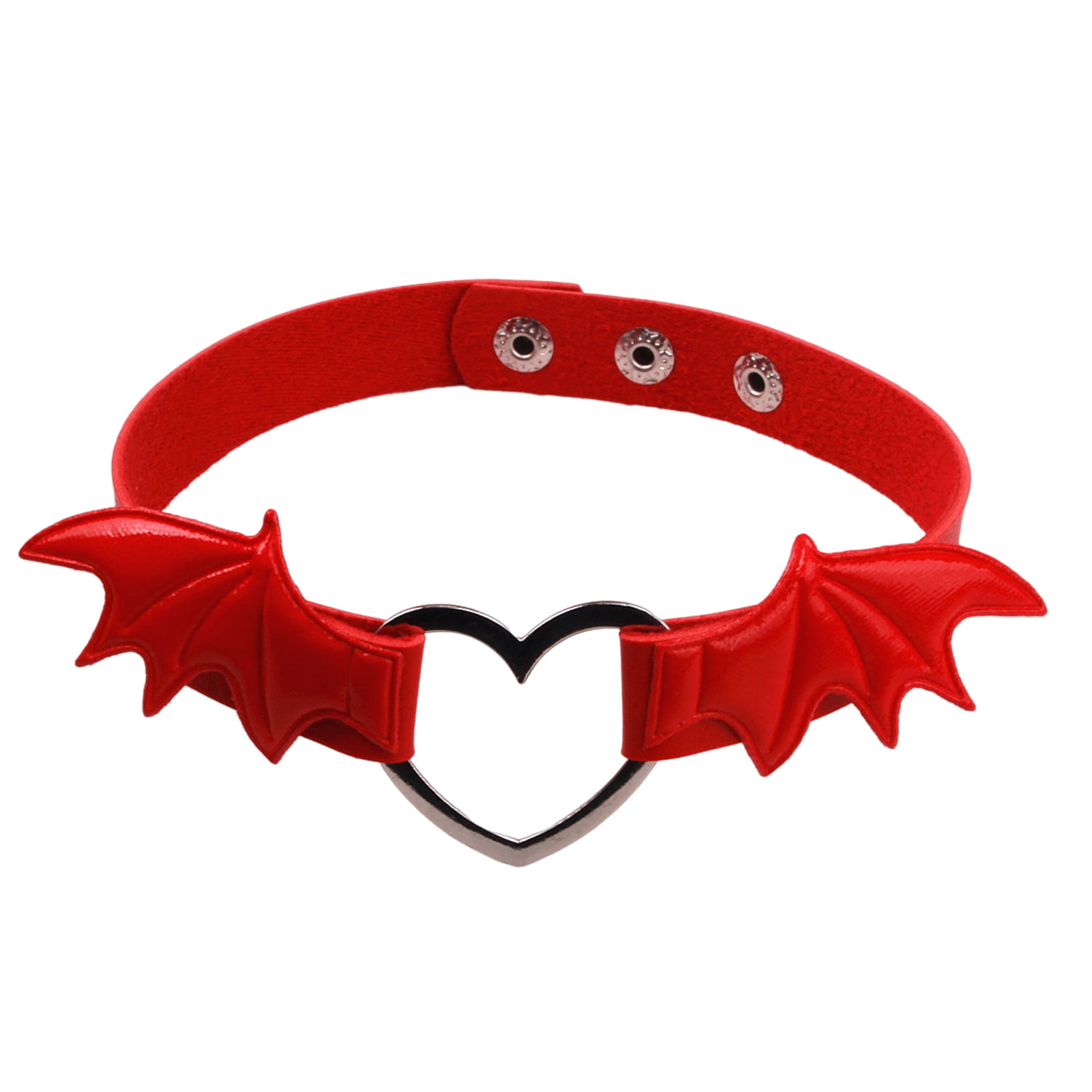 HUANLEDASH Nightclub Cosplay Heart Bat Wing Collar Necklace Punk Rock ...