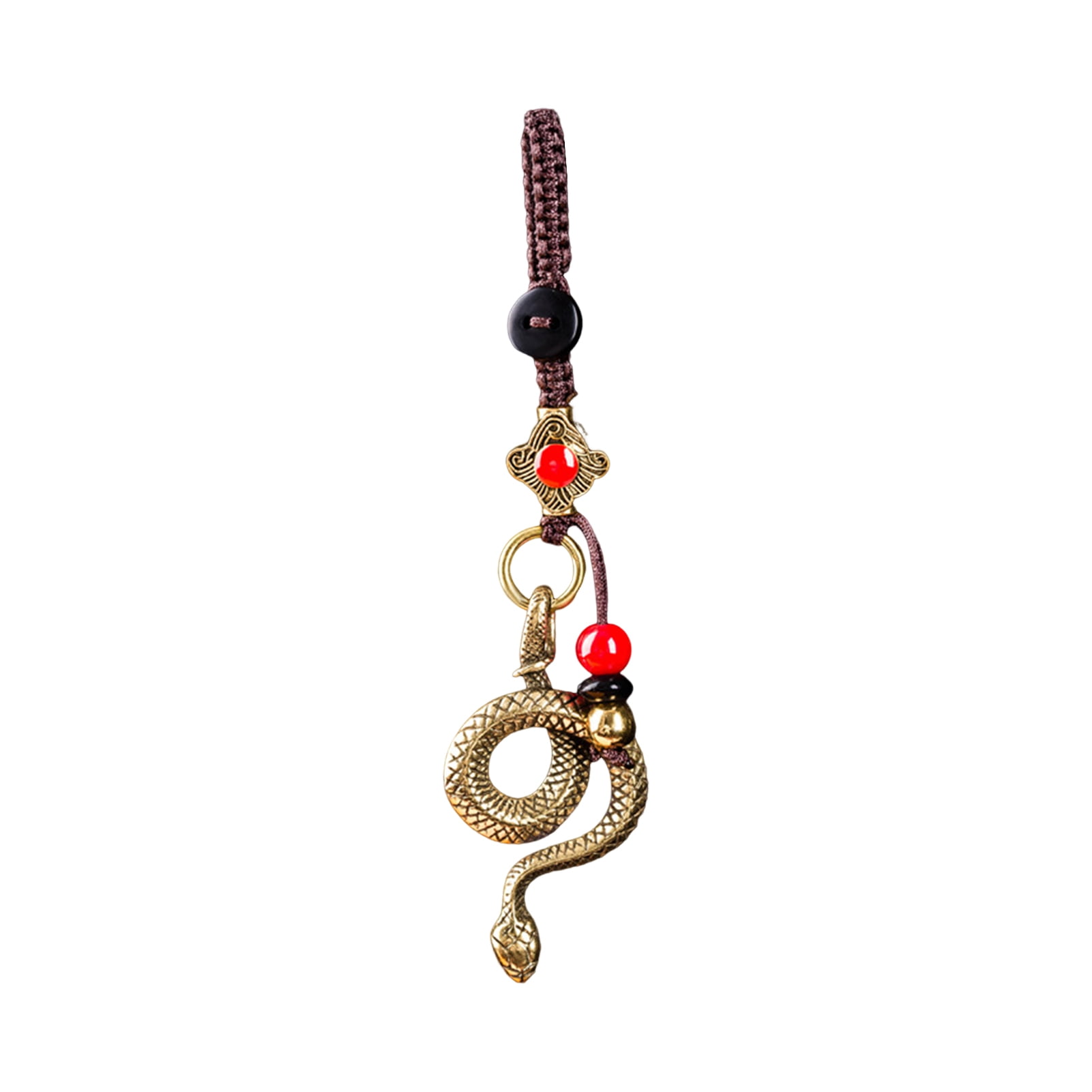 HUANLEDASH Retro Style Snake Keychain Realistic Carvings Good Luck ...