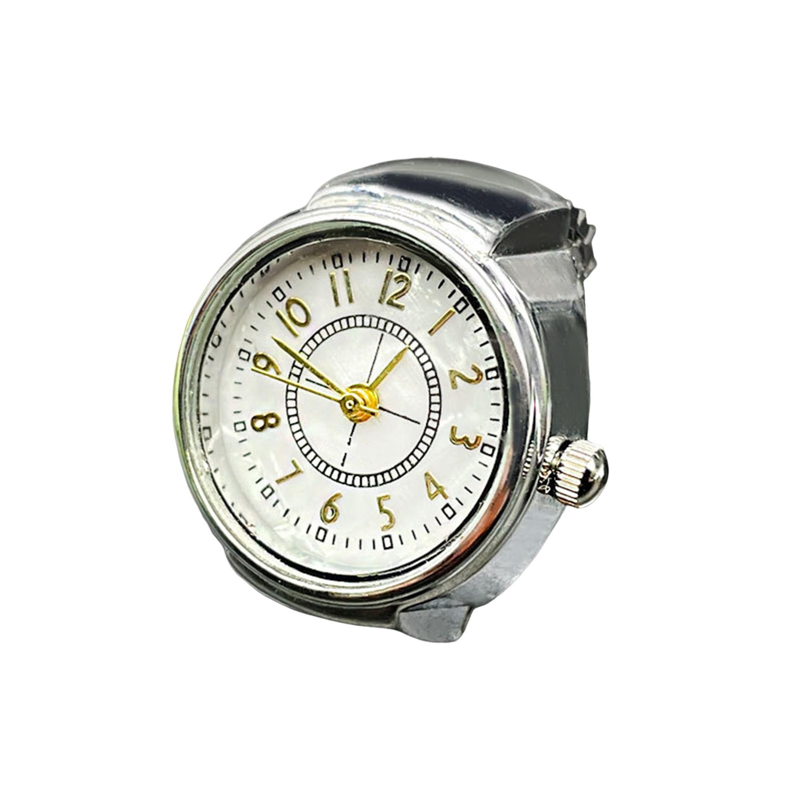 HUANLEDASH Ring Watches Men Women Elastic Finger Watches Clear Round ...