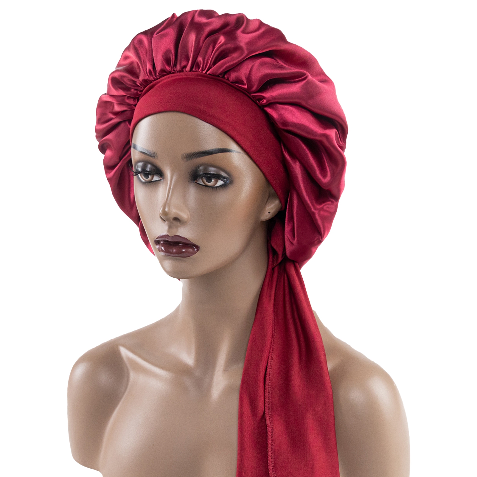 HUANLEDASH Sleeping Hat Solid Color Stretchy Ribbon Decoration Satin ...
