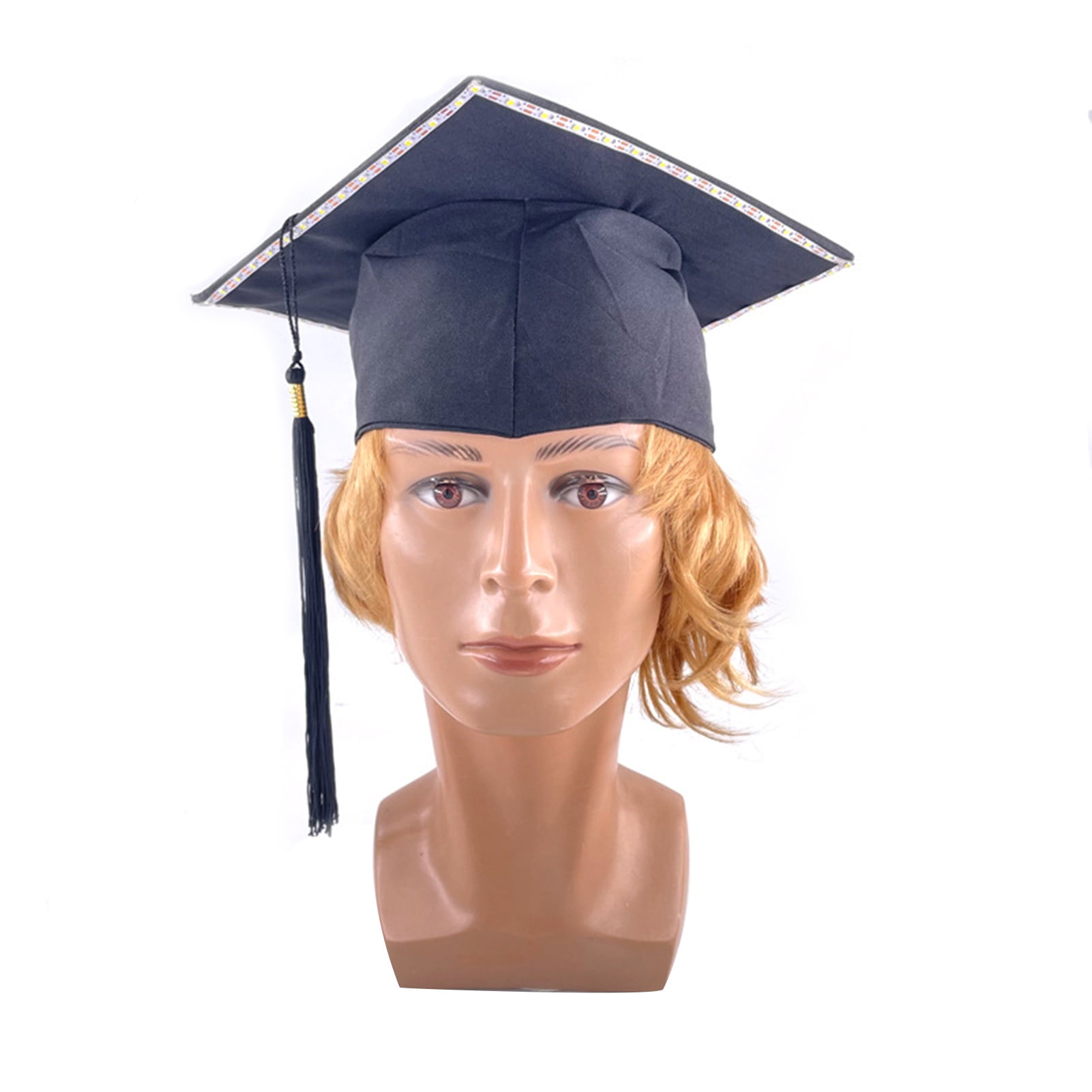 HUANLEDASH Unisex Bachelor Cap with Tassel LED Luminous High School ...