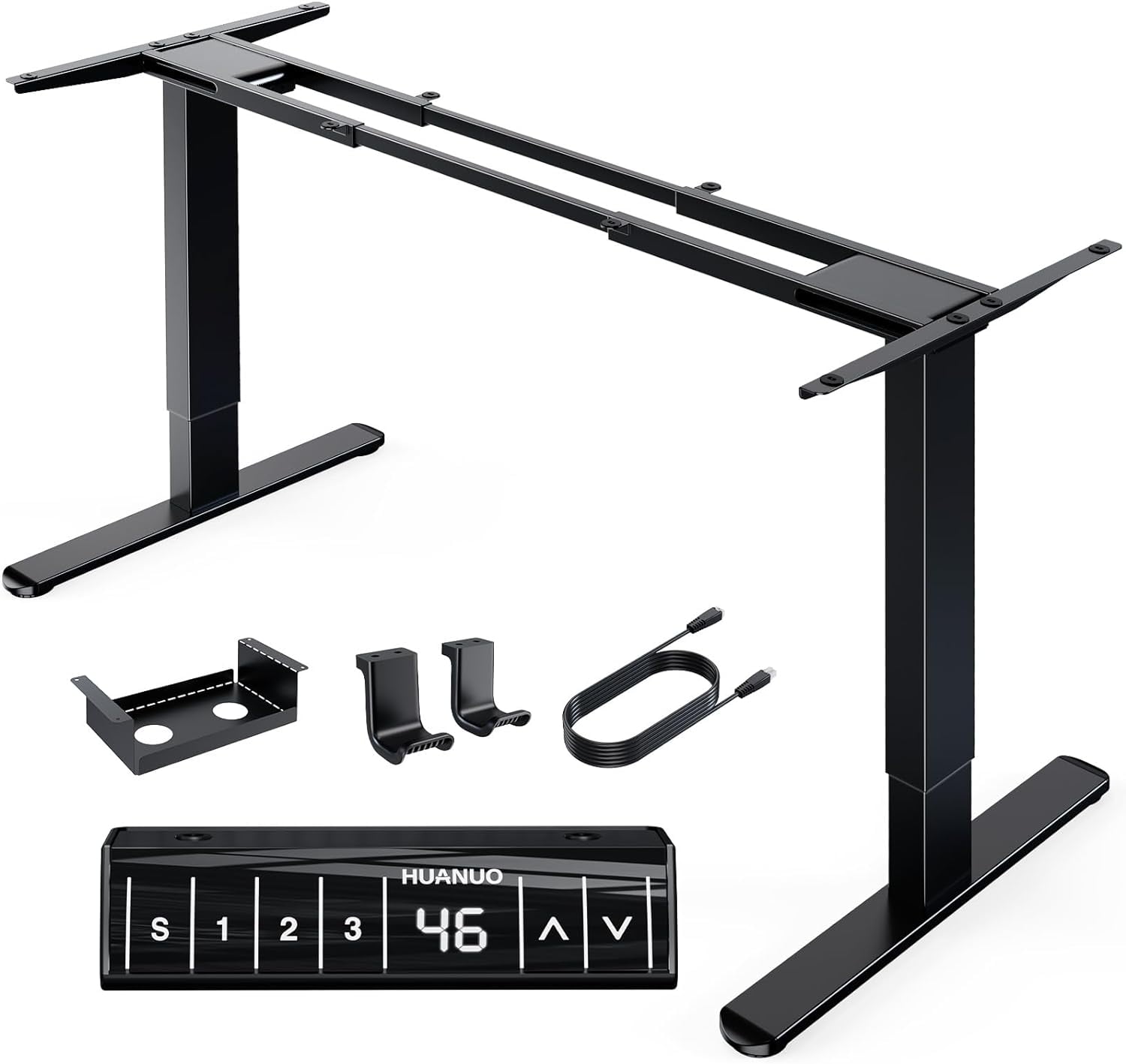 HUANUO 265 lbs Dual Motor Electric Standing Desk Frame, Thick T-Shaped ...