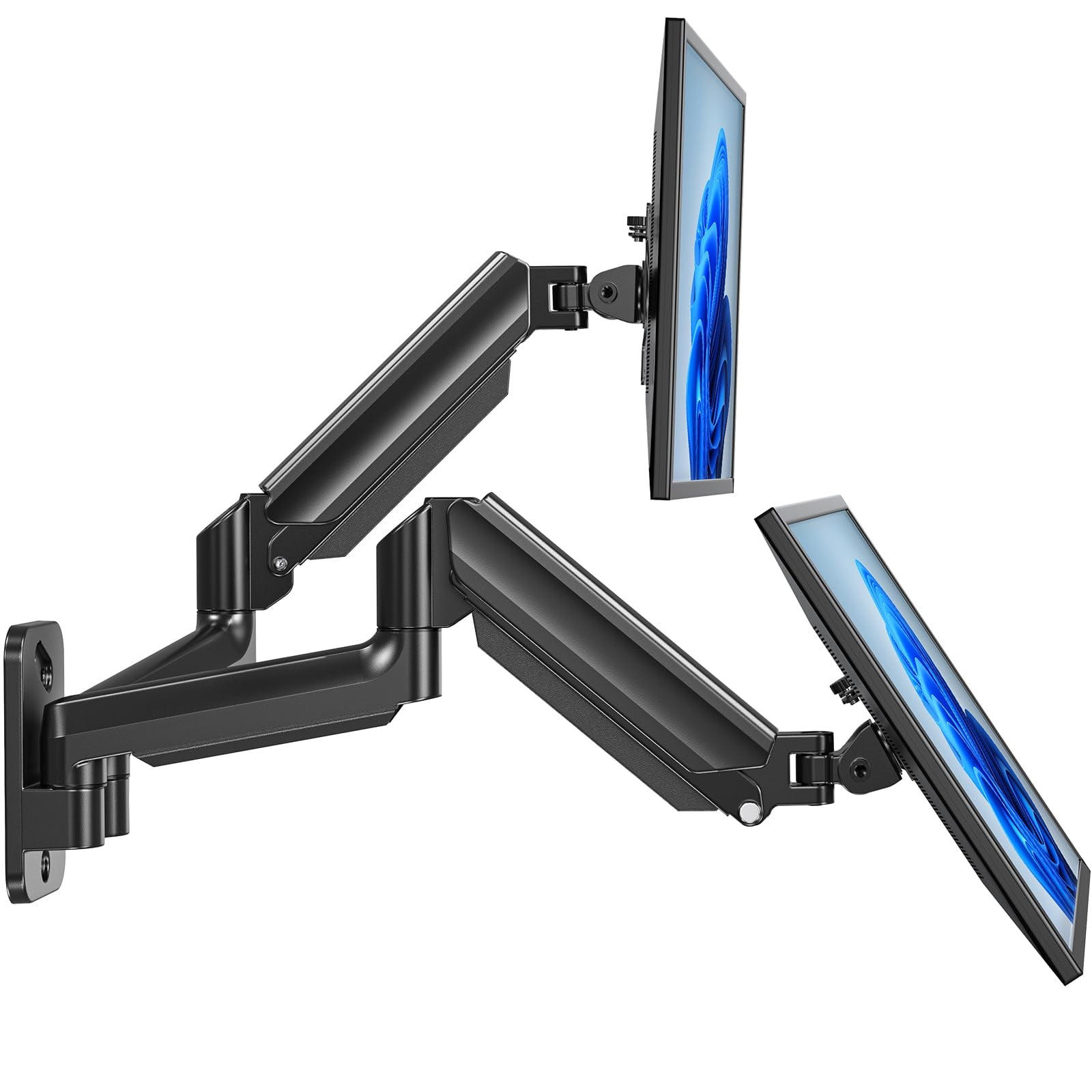 HUANUO Dual Monitor Wall Mount up to 32 Screens, Wall Monitor Mount ...