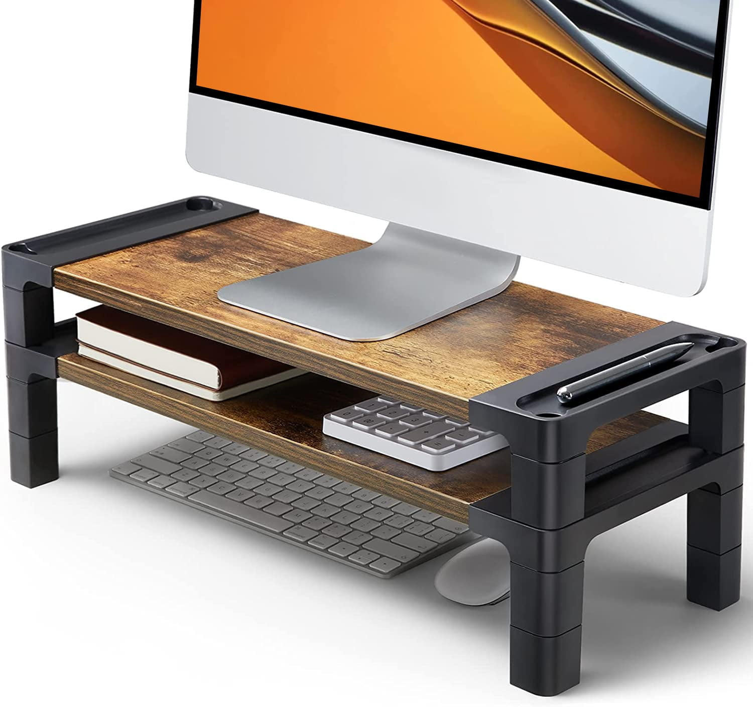 HUANUO Monitor Stand Computer Riser, Monitor Stand for Desk with ...