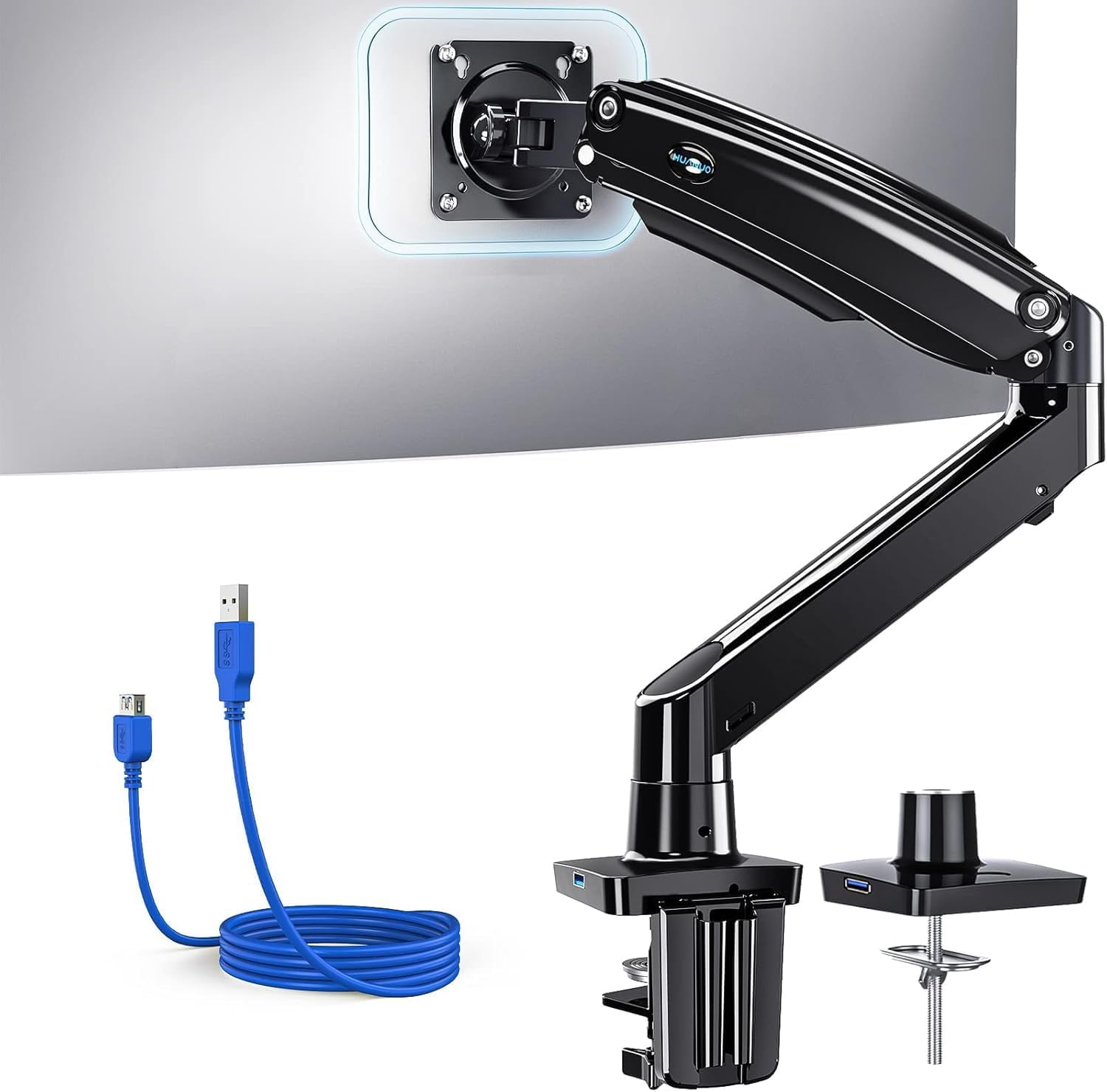 HUANUO Single Monitor Arm for 13-49 inch Screens, Ultrawide Computer ...