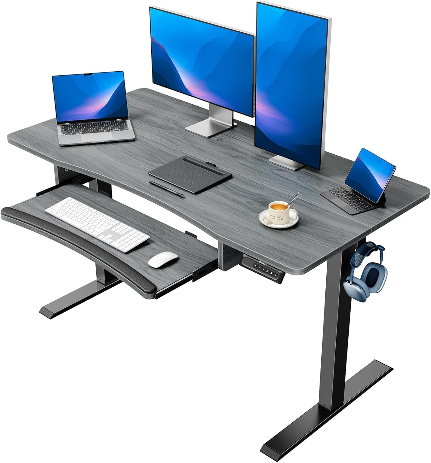 HUANUO Standing Desk Adjustable Height, 48" x 24" Electric Stand Up ...