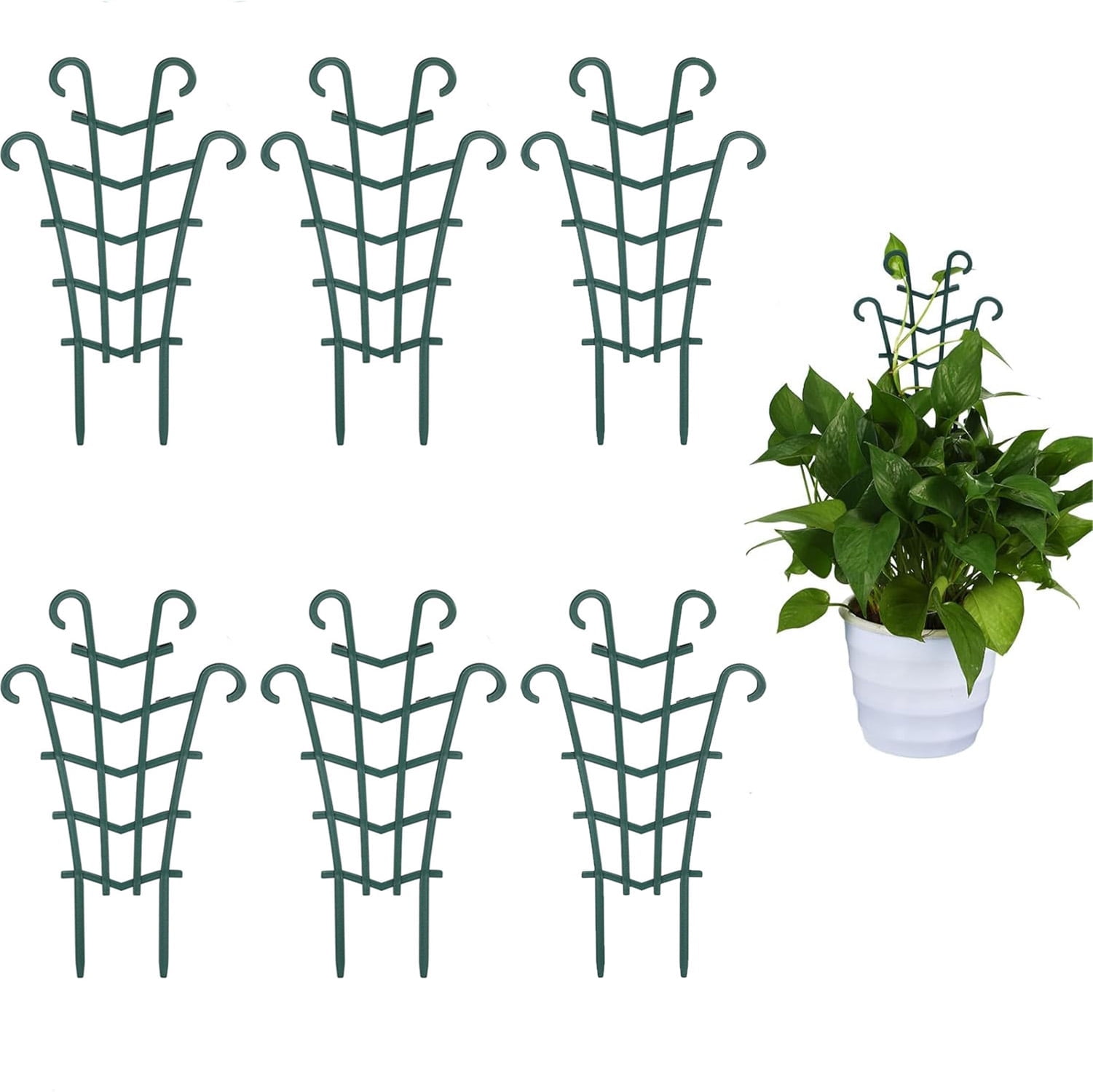 HUART Plastic Trellis, 6Pcs Indoor/Outdoor Garden Trellis for Climbing ...