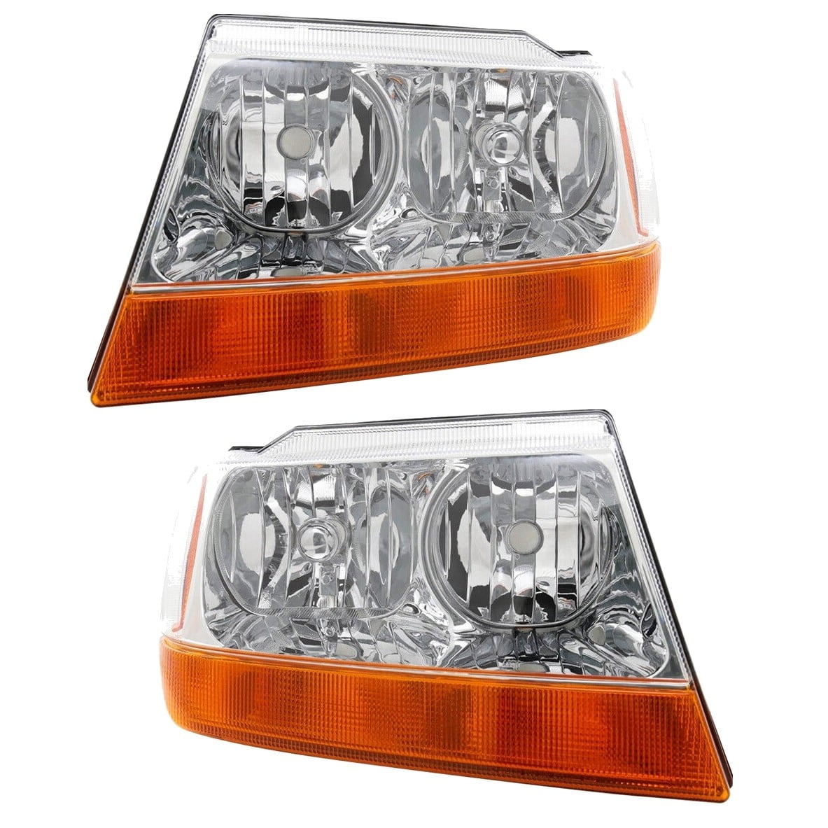 HUASHENGASP Headlights Amber Signal Clear Lamp Left+Right Heavy Duty ...