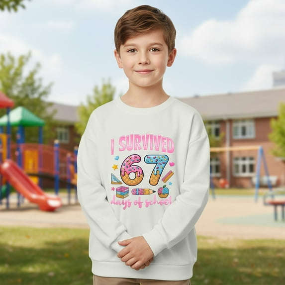 HUAXUN-67 Kid Ice Cream Drip Hoodie - Girls 67 Sweatshirt Cartoon Printed Long Sleeve , Unisex ...
