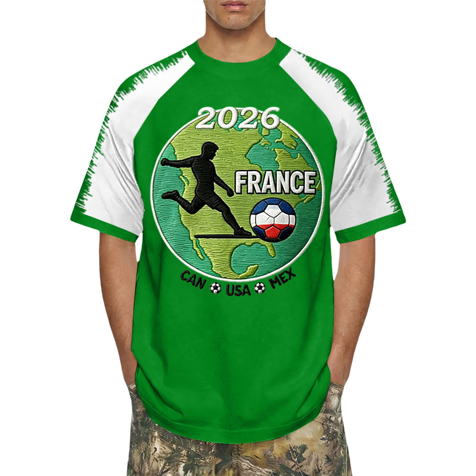 HUAXUN Men’s 2026 Football Themed Raglan Sleeve Tee, Crew Neck Casual ...