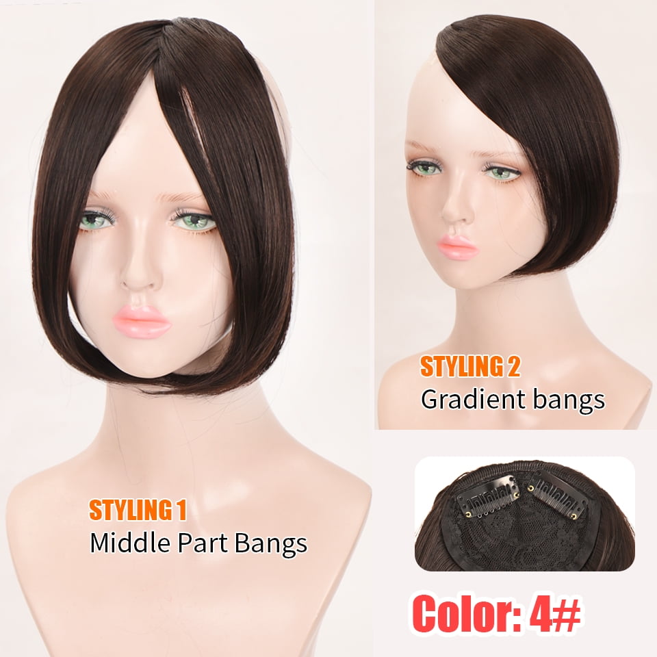 HUAYA Synthetic Hair Bangs Clips Front Side Long Bangs Fake Fringe Clip ...