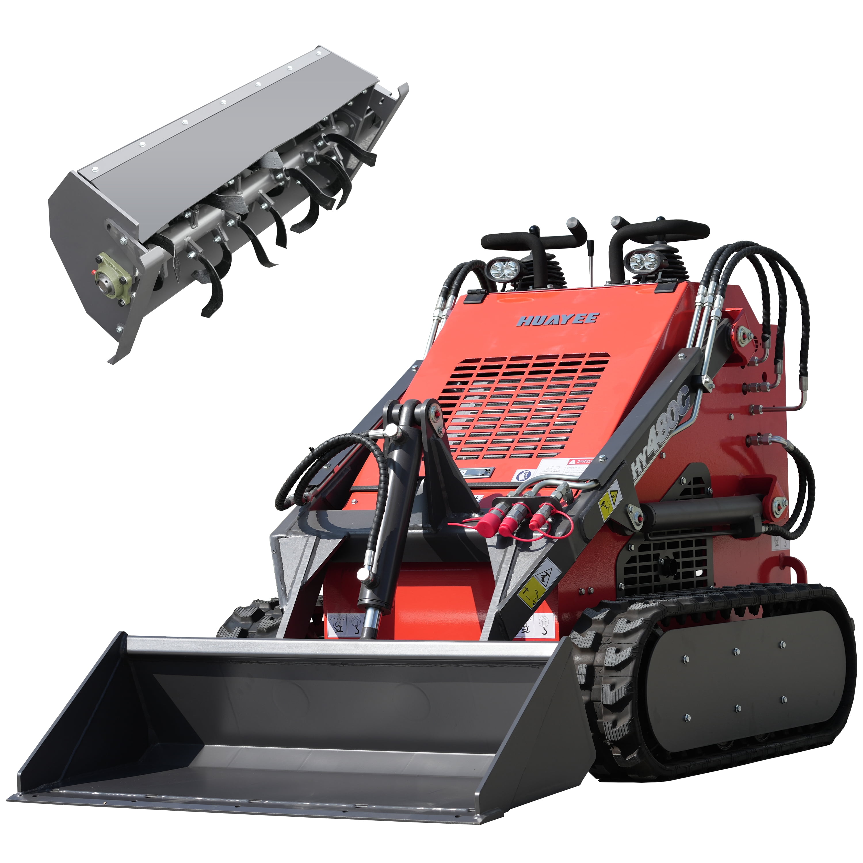 HUAYEE HY480C Mini Skid Steer Loader 23HP V-Twin Gas Engine - Tracked ...