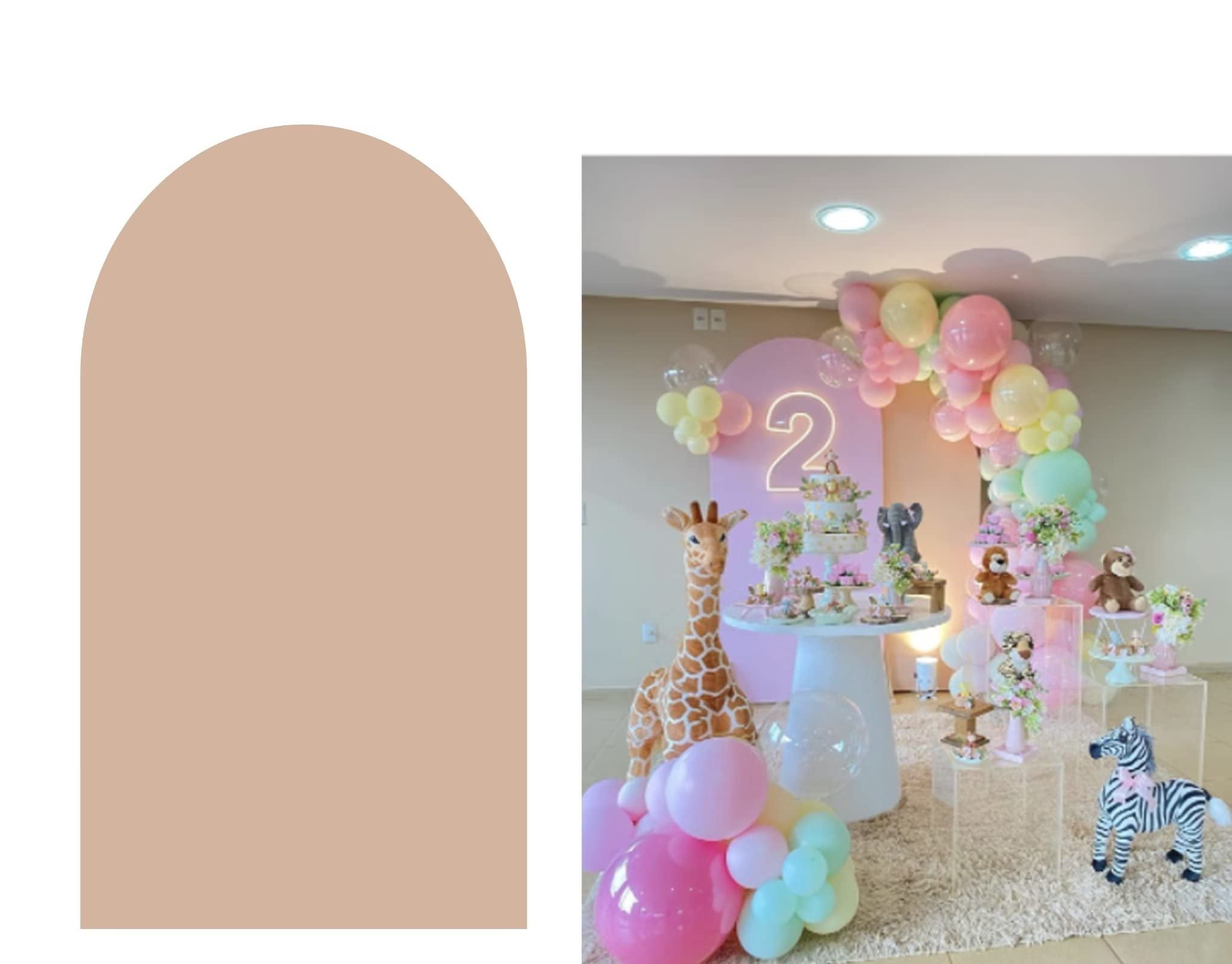 HUAYI Light Tan Arch Backdrop Cover for Birthday Party Wedding Baby ...
