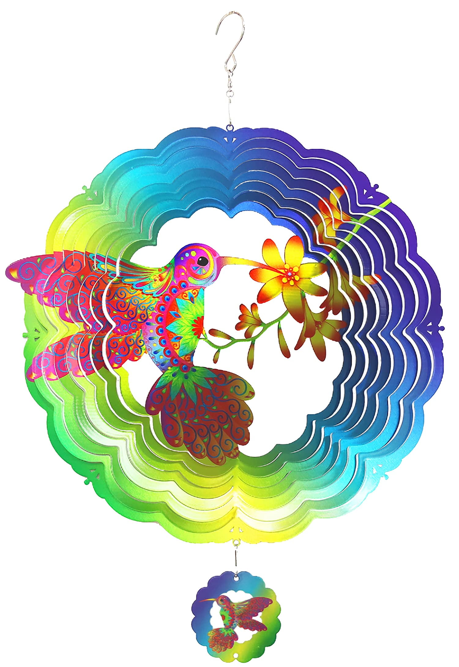 HUAYMM Hummingbird Wind Spinners-3D AIF4 Hanging Wind Spinner Outdoor ...