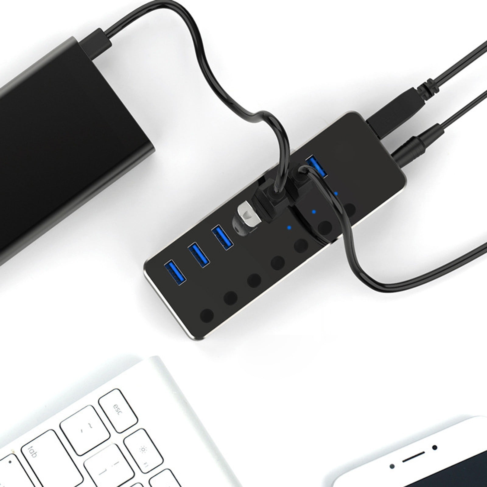 HUB Splitter One To Four USB 3.0 Hub One To Four 4 Port 7 Port With Sw ...