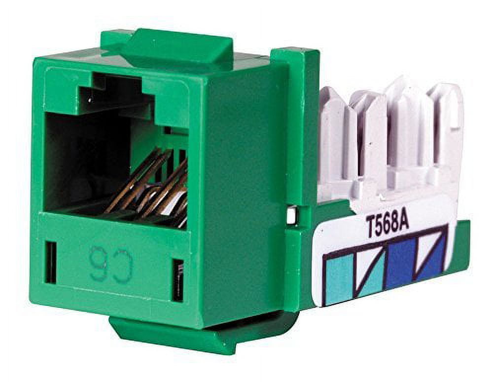 Hubbell Premise Wiring Jack,Green,Cat6,Rj45 HXJ6GN - Walmart.com