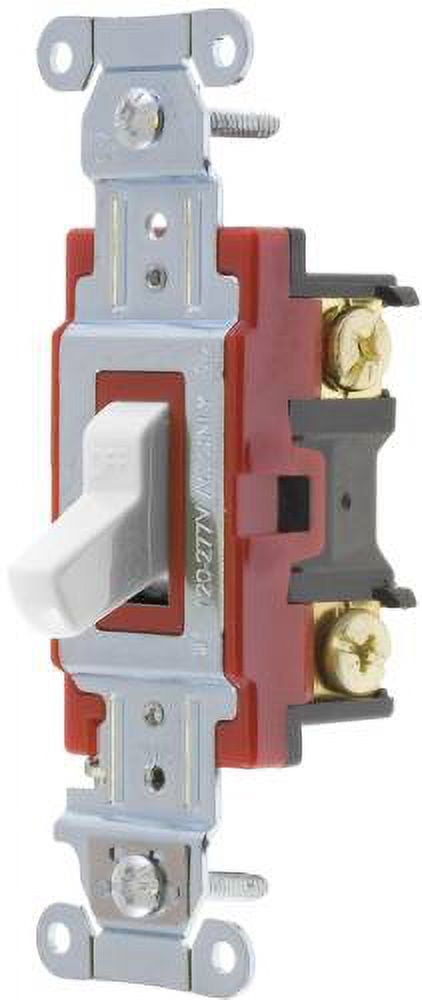 HUBBELL PRO SERIES TOGGLE SWITCH, 20 AMP, SINGLE POLE, WHITE per 5 Each ...