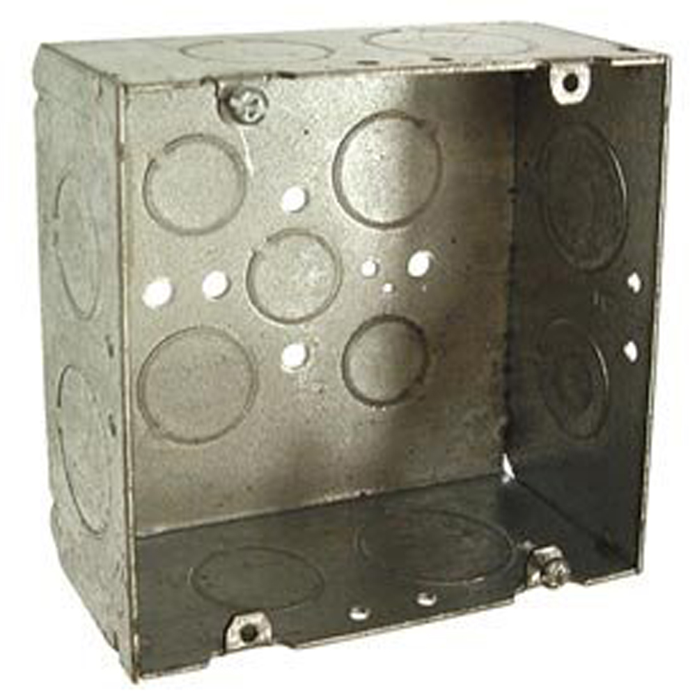 HUBBELL WIRING 662139 Square Box, 4-11/16" with Four 3/4" and Four 1 ...