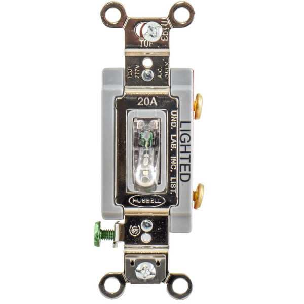HUBBELL WIRING DEVICE-KELLEMS Illuminated Wall Switch HBL1221ILC ...