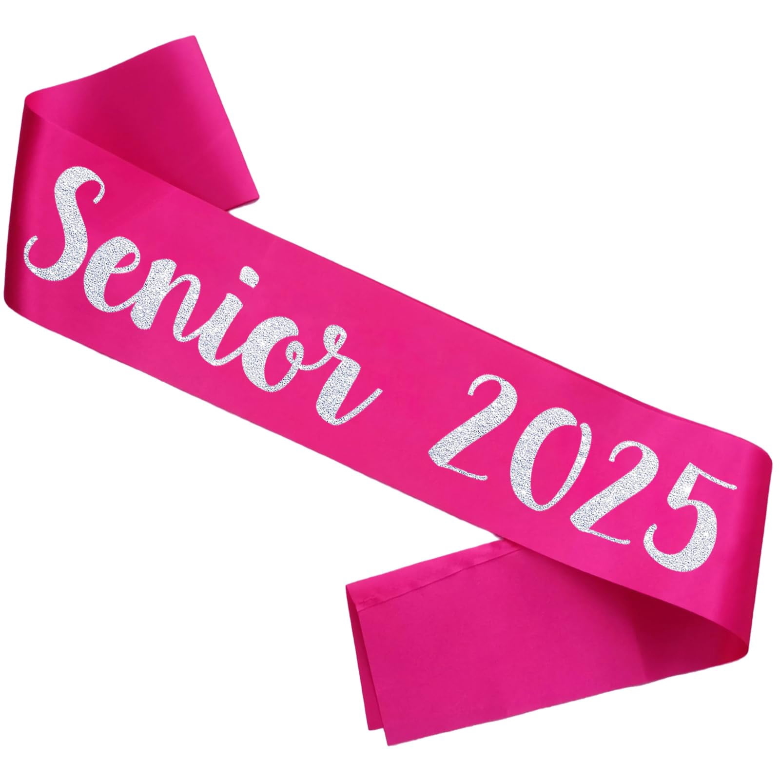 HUBEISIYU Senior 2025 Sash, MMF7 Silver Glitter Letter Senior Sash 2025 ...