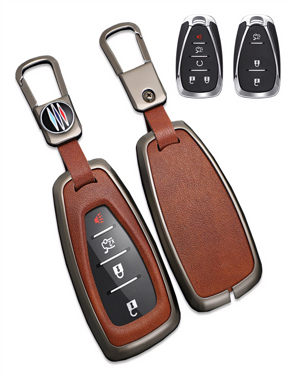 HUBEIVO for Chevy Key Fob Cover Case Metal Shell Car Smart Keys ...