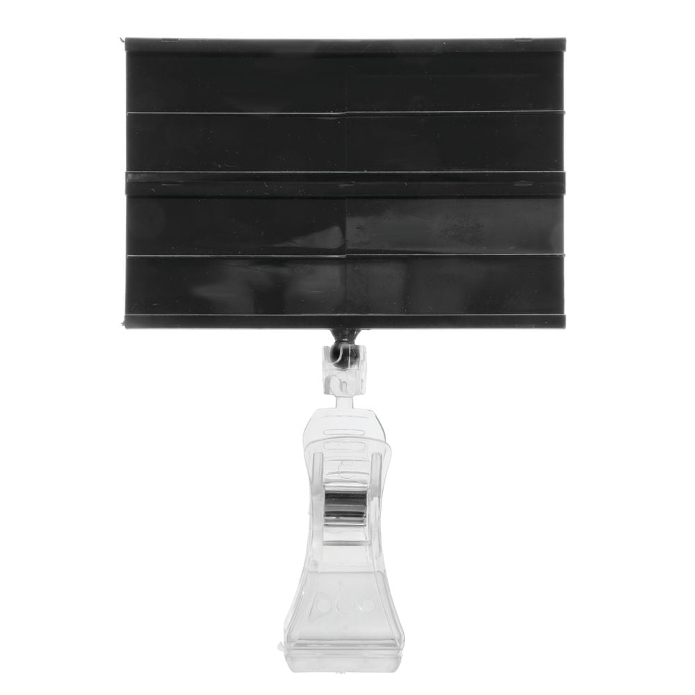 HUBERT® 2-Channel Produce Track Sign with Clear Clip Black - 4"L x 2 5/ ...