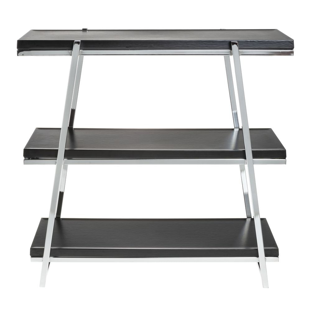 HUBERT Chrome 3-Tier Buffet Stand with Black Shelves - Walmart.com