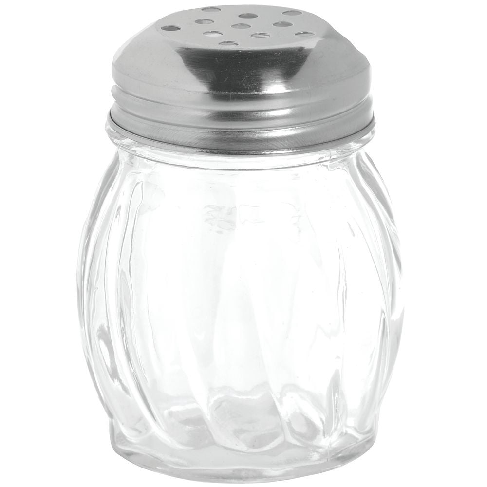 HUBERT® Cheese Shaker with Stainless Steel Perforated Top Glass 6 Ounce ...