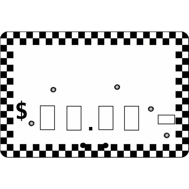 HUBERT Deli Dial Wheel Price Tags Black Check Plastic - 2 1/2"H x 4"L ...