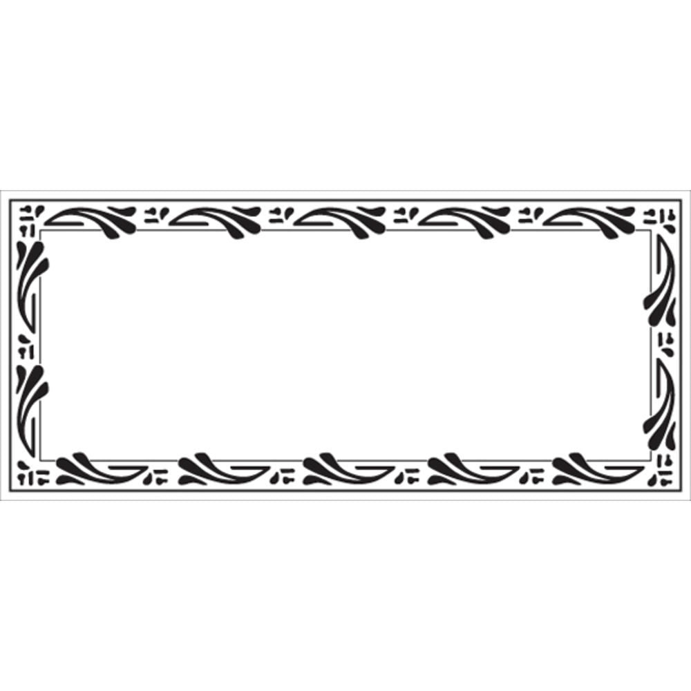 HUBERT Deli Tag Write on Style with Florentine Border White Heat ...