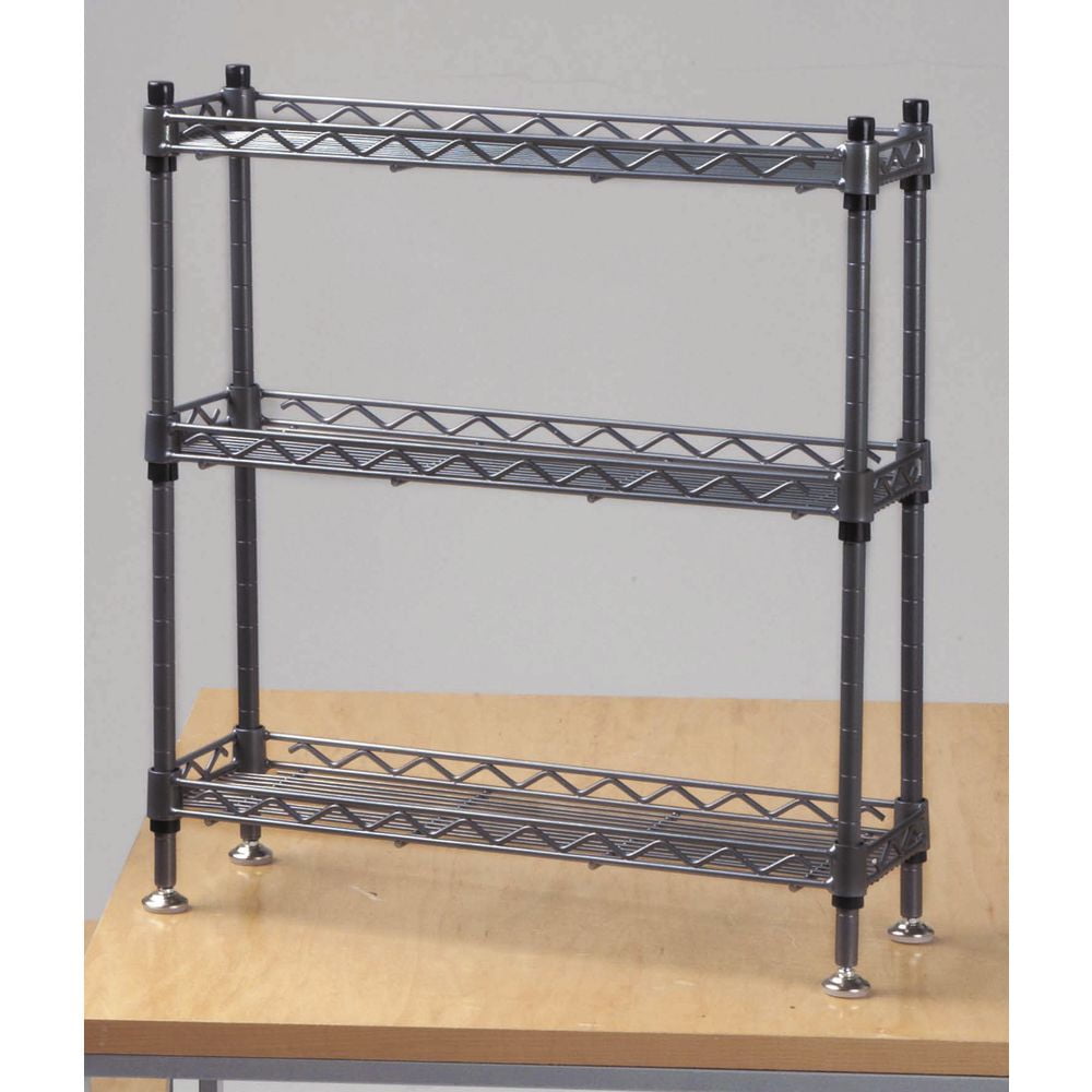 HUBERT® Display Rack with 3 Shelves Merchandising Display Fixture Grey ...