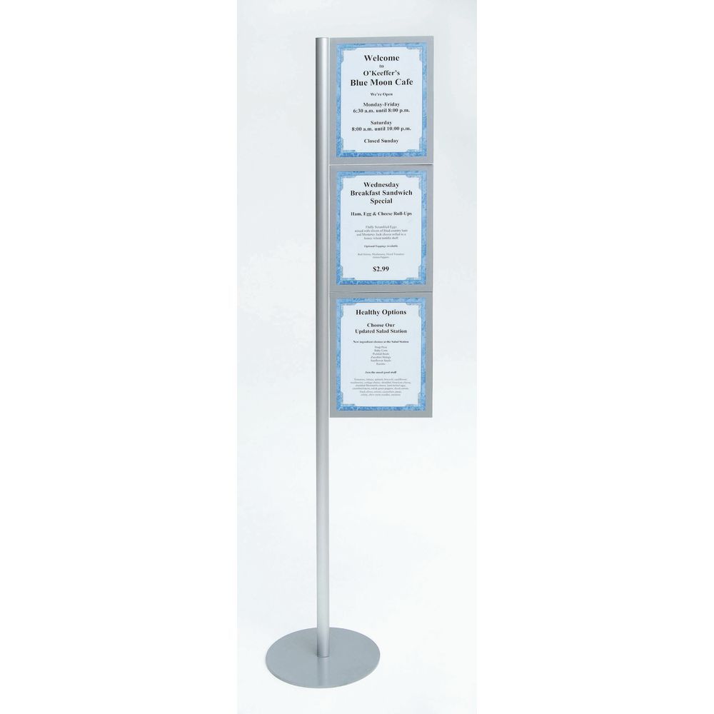 HUBERT® Floor Stand Sign Holder Kit Gripflex Silver Aluminum - 60" H ...