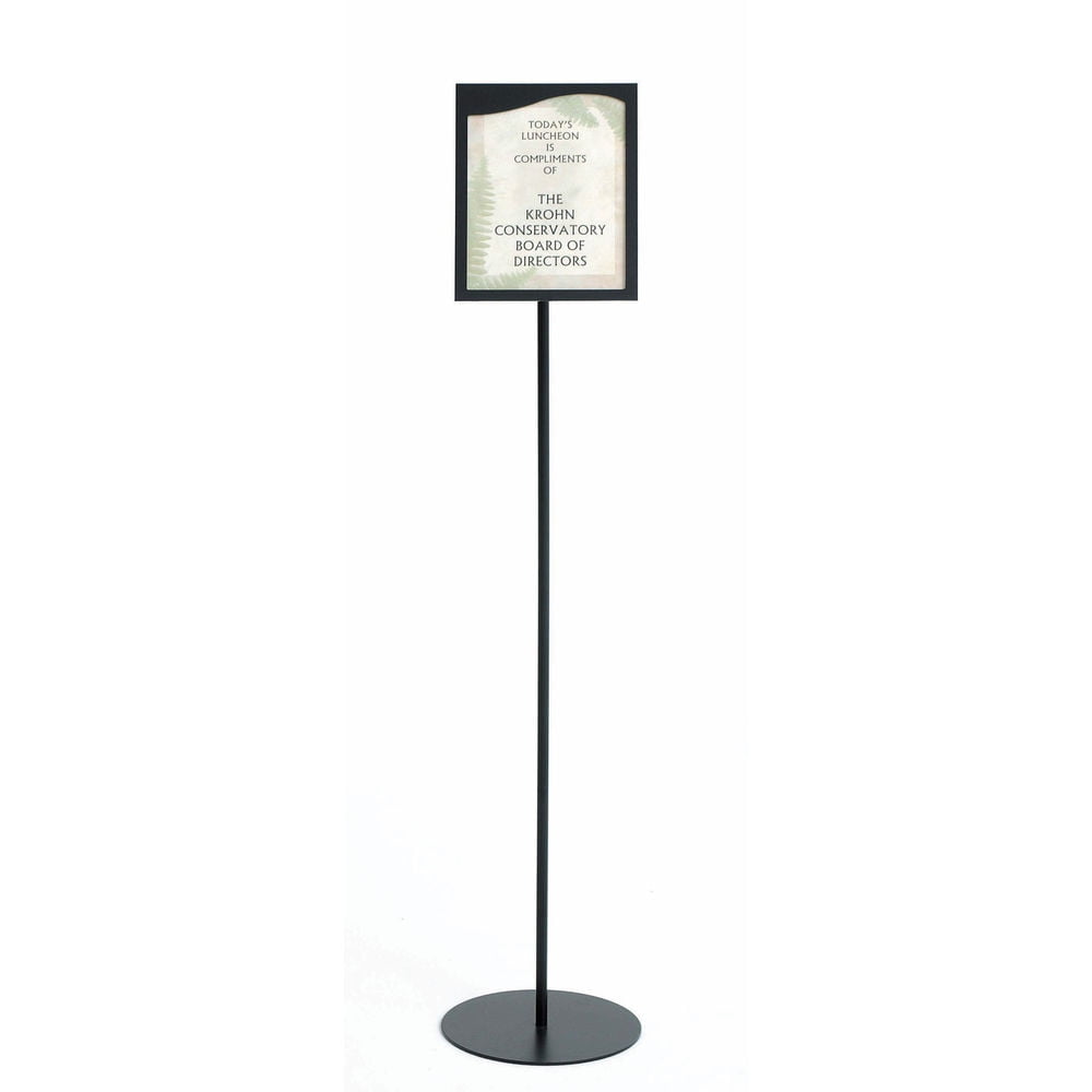 HUBERT Floor Standing Sign Holder for 8 .5 x 11 Black Crest Design ...