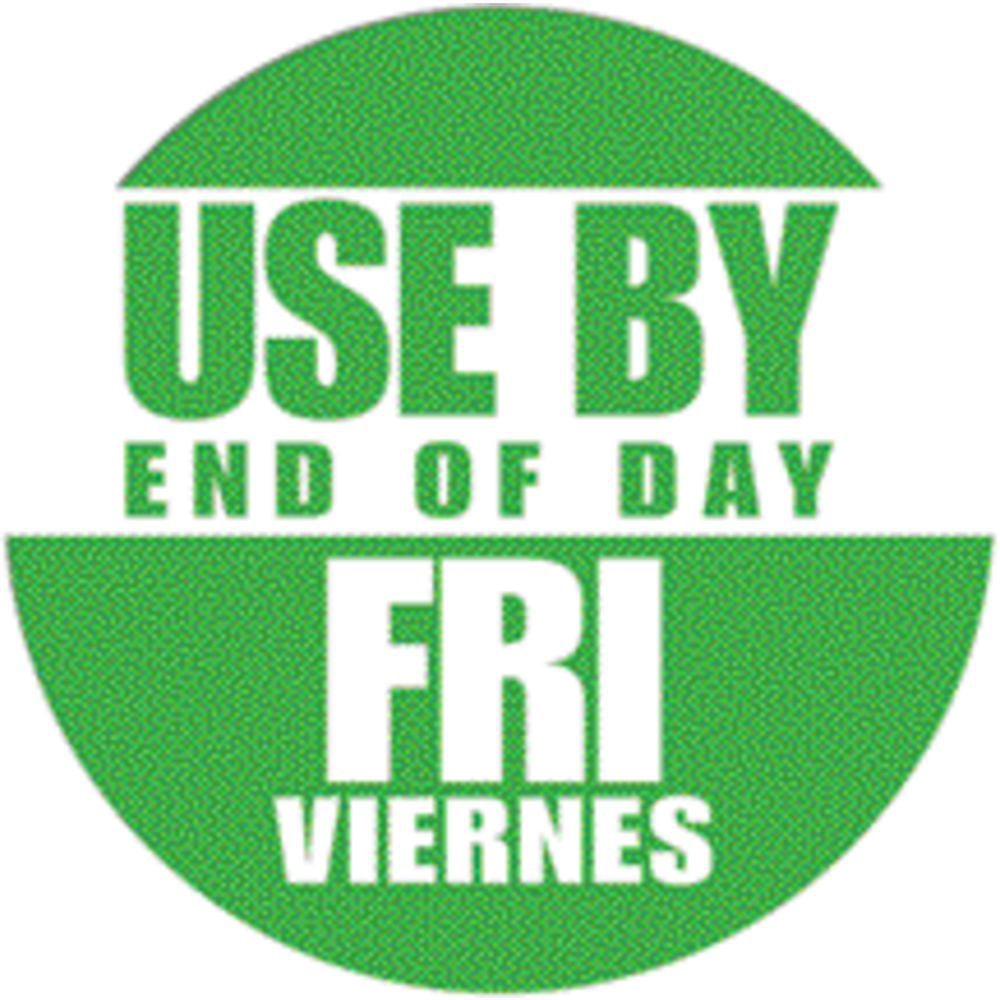 HUBERT® Food Rotation "Use by" Labels Friday - 3/4"Dia - Walmart.com