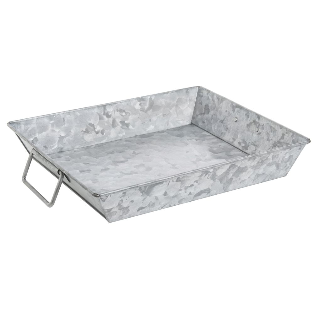 HUBERT® Galvanized Metal Serving Pan - 10" L x 12" W x 2" H - Walmart.com