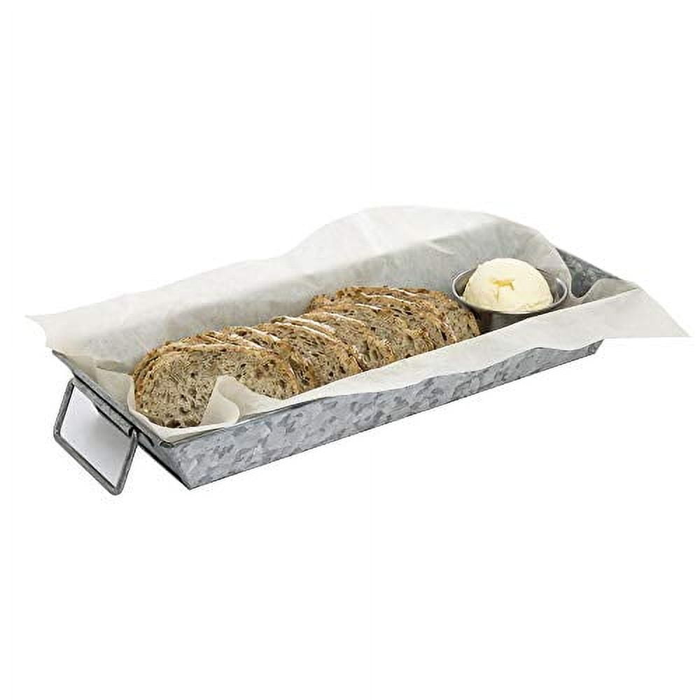 HUBERT Galvanized Metal Serving Pan Rectangular - 15"L x 6"W x 2"H ...