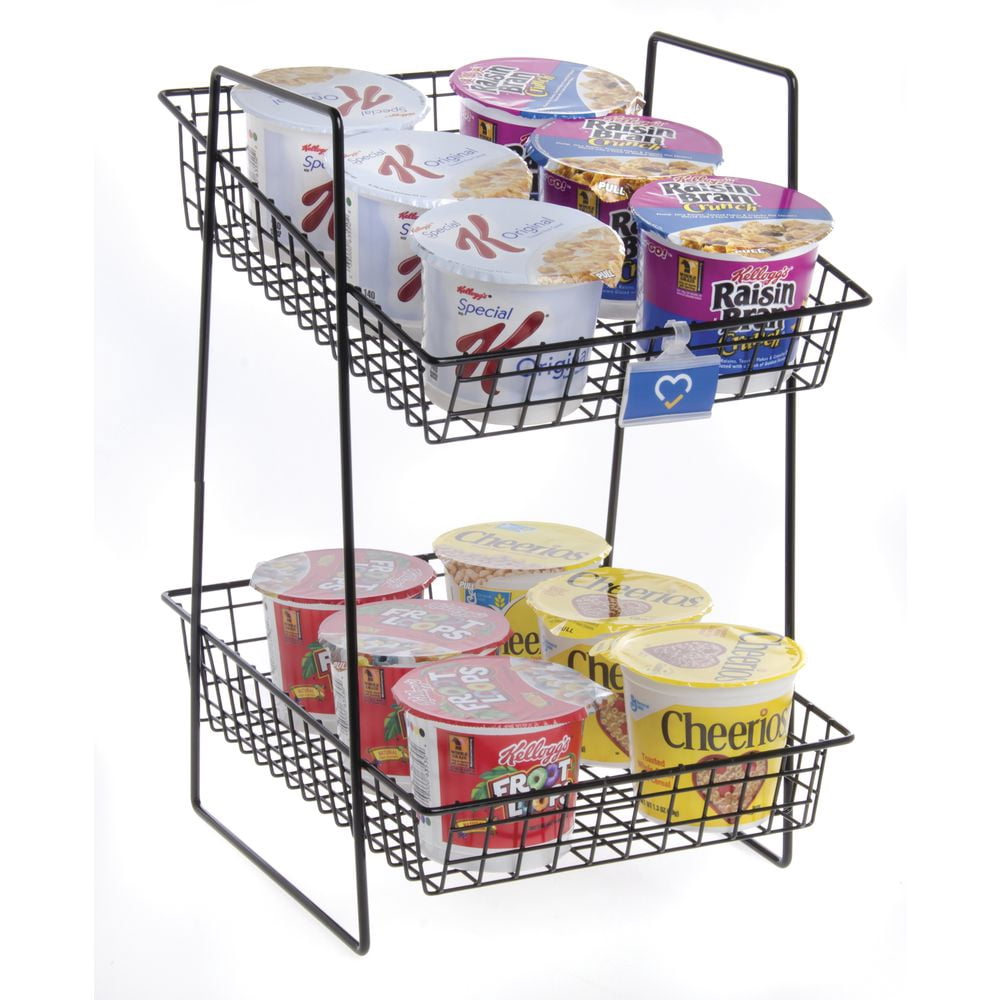 HUBERT Merchandising Rack 2-Tier Rack, Black - 10 1/4"L x 13"W x 17 1/2 ...