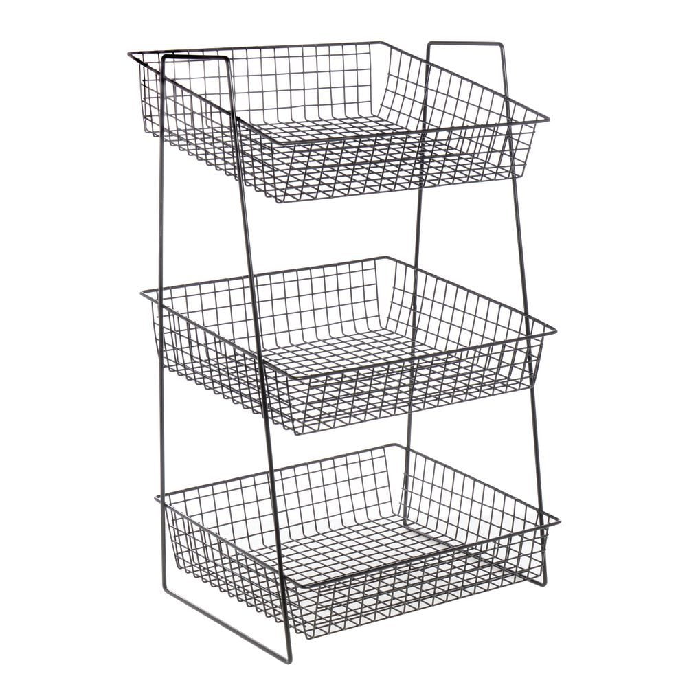 HUBERT Merchandising Rack 3 Tier Black - 16"L x 13 1/2"W x 27H - Walmart.com